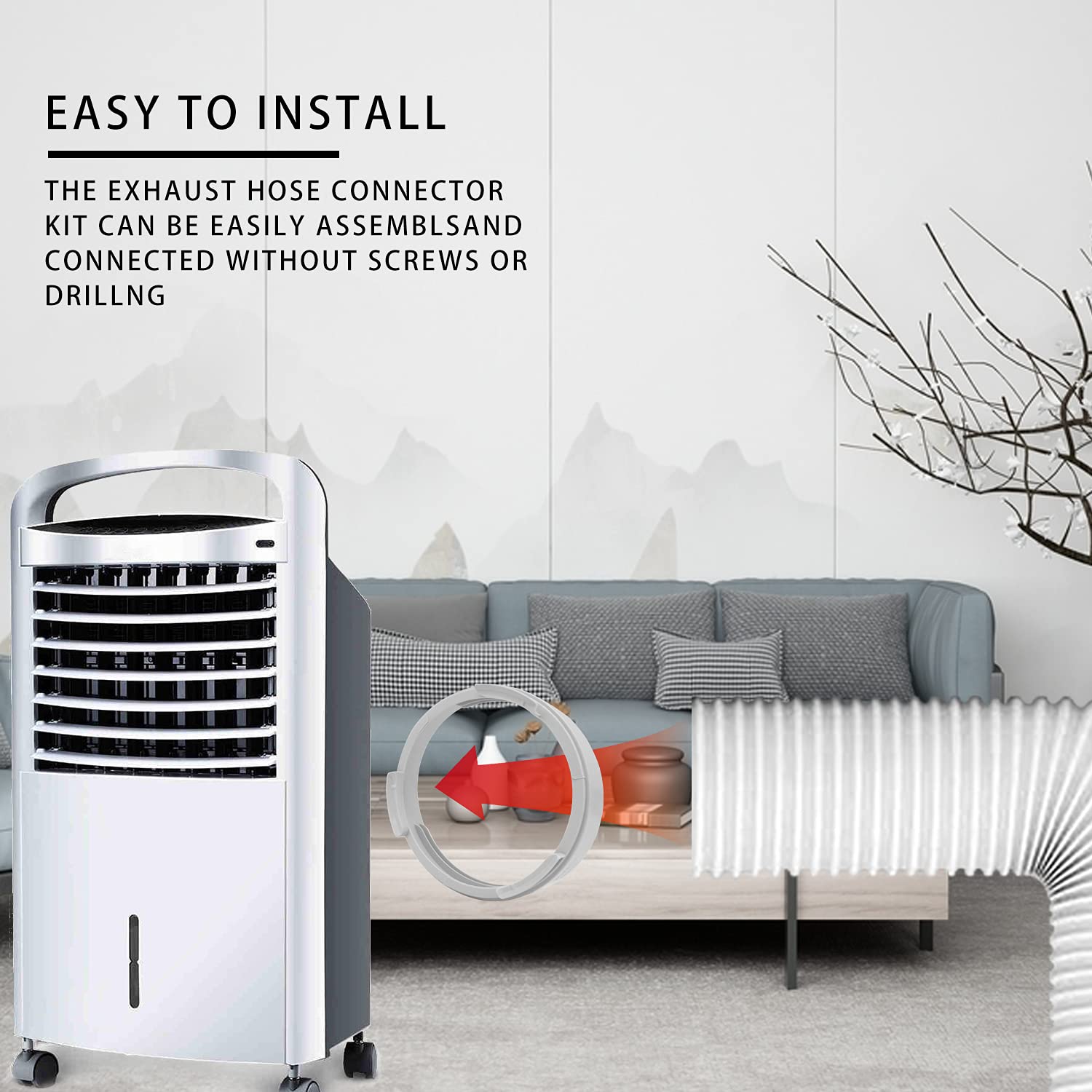 KXXFFWS 5.9 Inch Portable Air Conditioner Exhaust Hose Fitting Mobile Air Conditioner Accessories for Air Conditioners Exhaust Hose Fitting Extensions