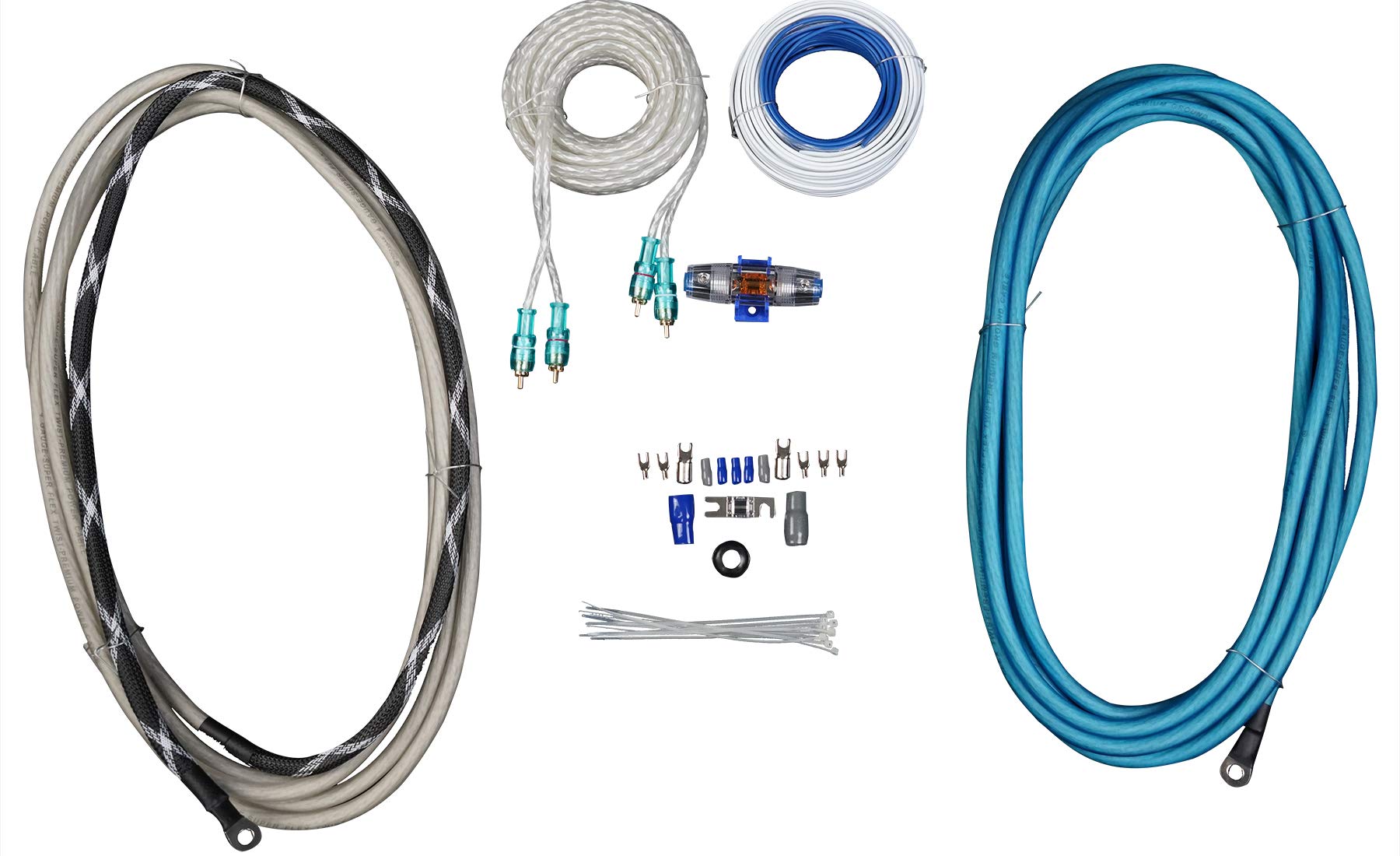 Memphis Audio 4 MXA82TW 8" Marine Wakeboard Tower Speakers/LED+Swivel White Bundle with Rockville RGHR-ZA Receiver, Krypton MF3 Amplifier, RMWK4 Amp Install Wire Kit & MRCA25 RCA Cable (8 Items)