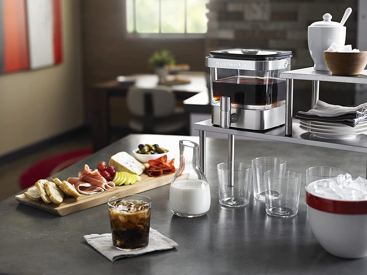 KitchenAid KCM4212SX Cold Brew Coffee Maker-Brushed Stainless Steel, 28 ounce (RENEWED)