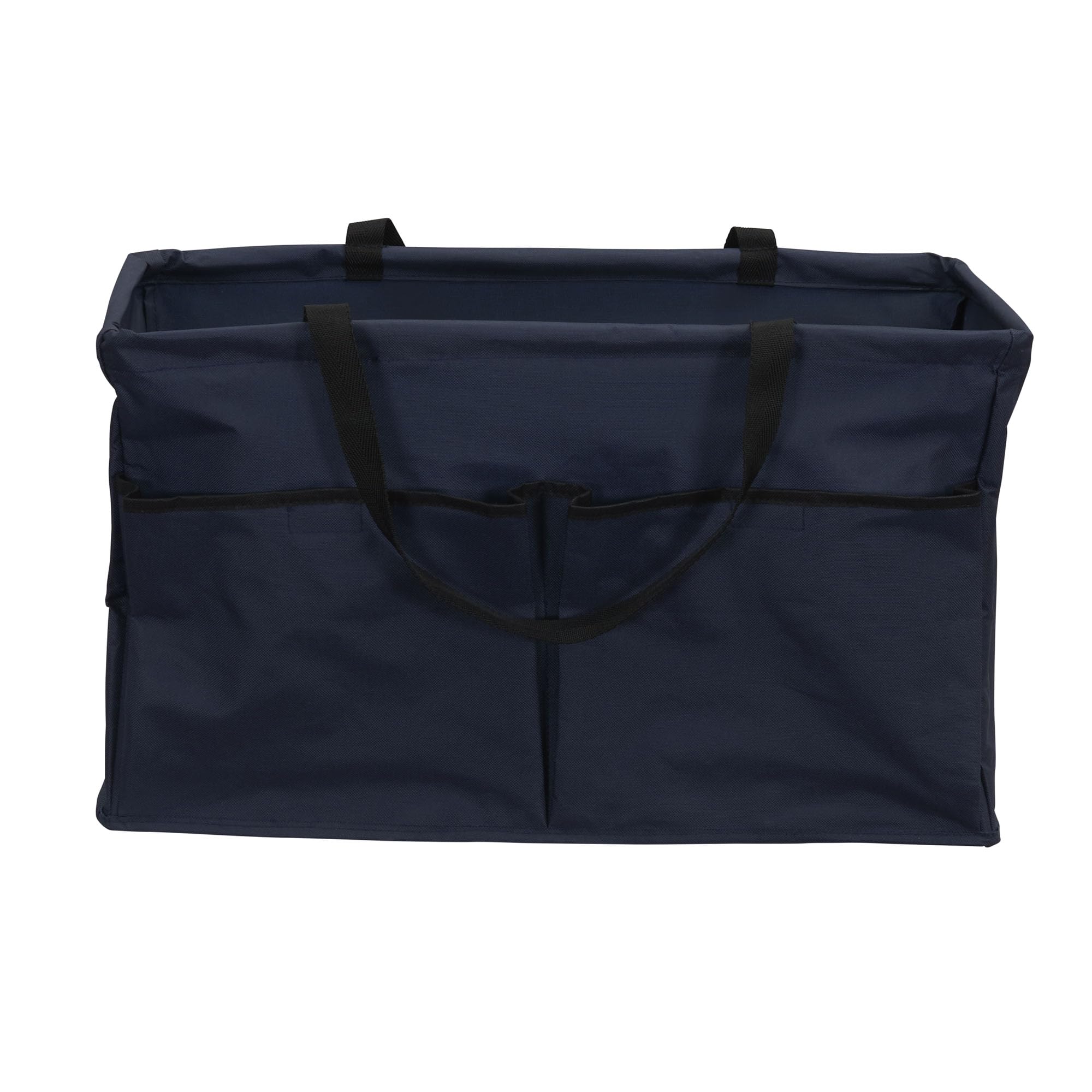 Household Essentials Blue Krush Canvas Utility Tote with Pockets | Reusable Grocery Bag Black Trim