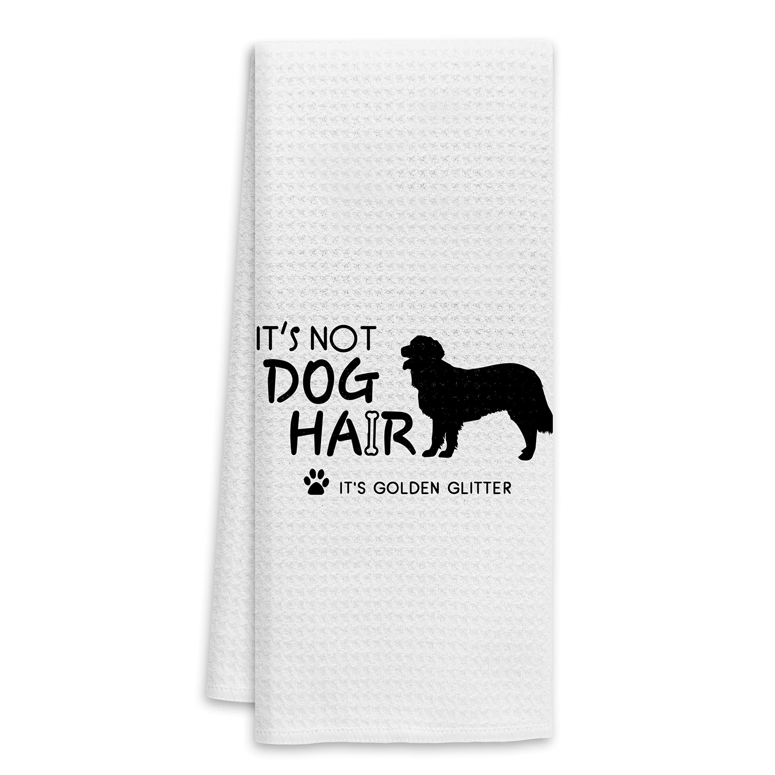 It’s Not Dog Hair It’s Golden Glitter Funny Black Dog Quote Bath Towel,Dog Lovers Gifts Decorative Towel,Dog Mom Girls Gifts