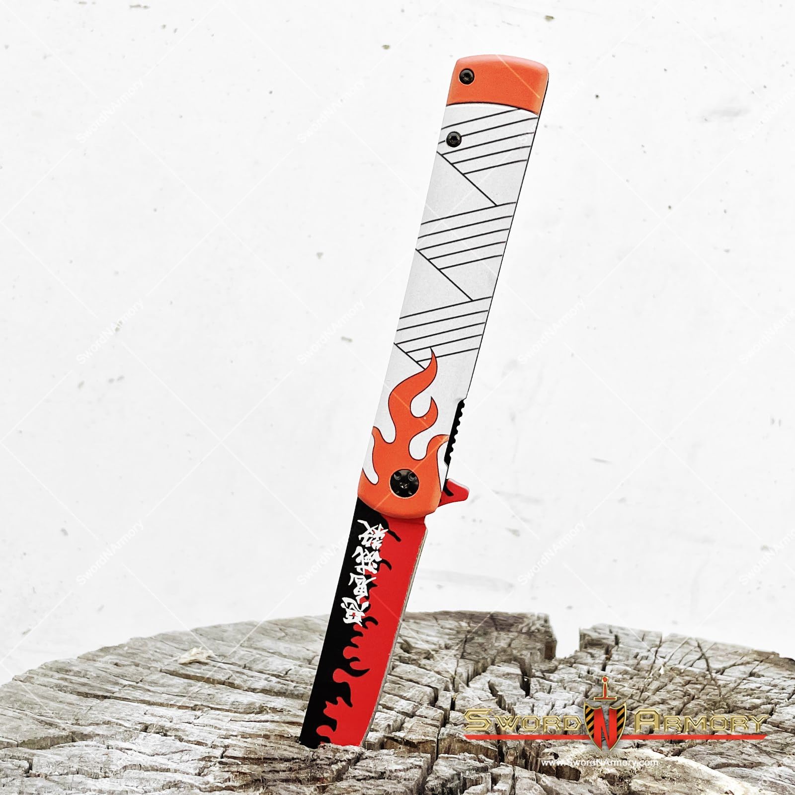 Munetoshi 9” Demon Killer Anime Spring Assisted Folding Pocket Knife Nine Styles Rengoku