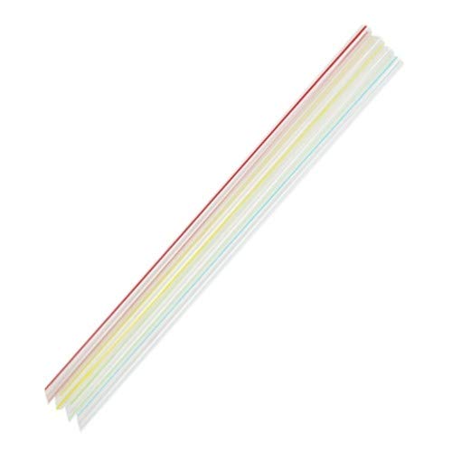 Karat C9051 9" Jumbo Straws (5 mm Diameter), Diagonal Cut, Assorted Striped Colors (Pack of 8000)