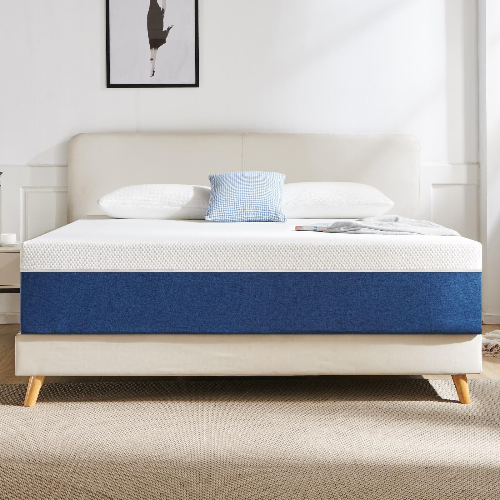 Natulliy TwinXl Mattress 8 Inch Gel Memory Foam Mattress in a Box, Medium Firm Support, Removable Cover, Fits Various Bed Frames,Non-Fiberglass Twin XL Size Mattress