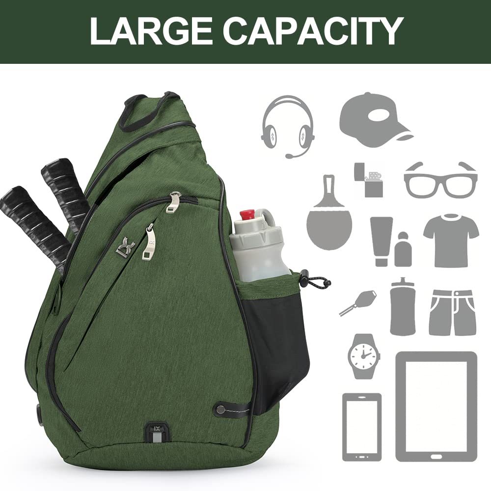 INOXTO Sling Bag, Multipurpose Crossbody Shoulder Bag for Men and Women (Green)