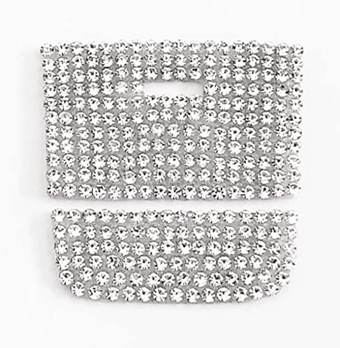NIUHURU Car Bling Interior Accessories Rhinestone Declas for Honda Accord Inspire 2018-2021 Premium Zinc Alloy Bling Crystal Decors (Parking Button Sticker 2pcs, Silver)