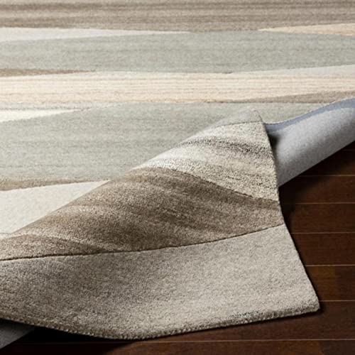Mark&Day Area Rugs, 10ft Round Mulhouse Modern Dark Brown Area Rug, Brown/Beige Carpet for Living Room, Bedroom or Kitchen (9'9" Round)