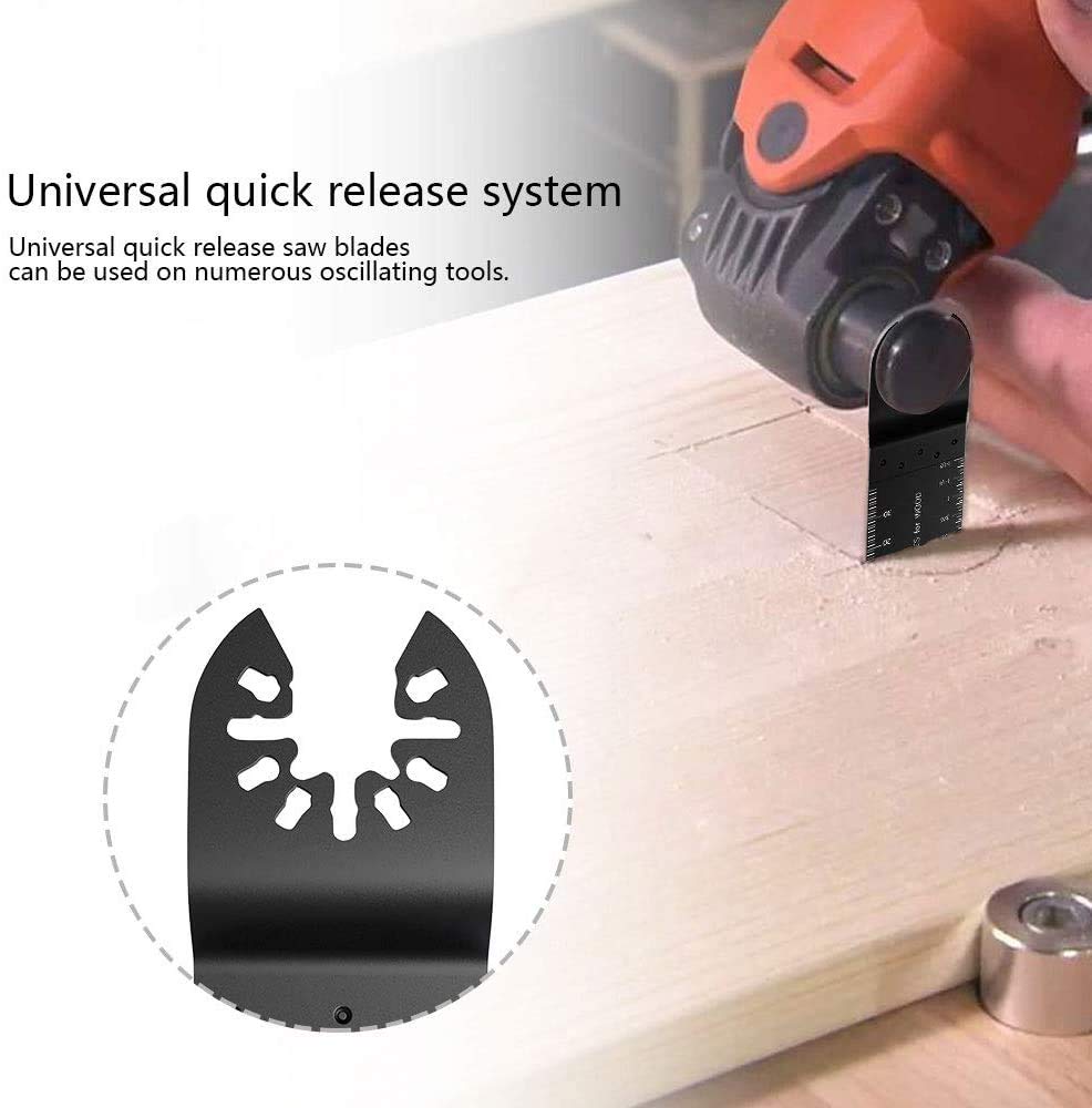 HOTBEST 60 Oscillating Mix Blades Kit Cutting Wood Metal with Measurement Scales Fit Multimaster Porter Cable Black & Decker Craftsman Ryobi