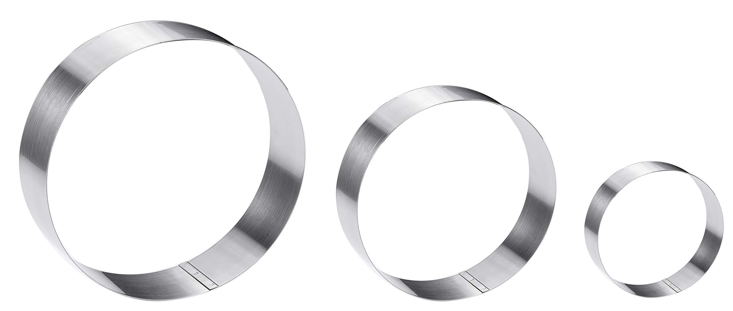 Large Round and Heart Cake Ring Set-4/6/8 Inch Biscuit Cutter Stainless Steel