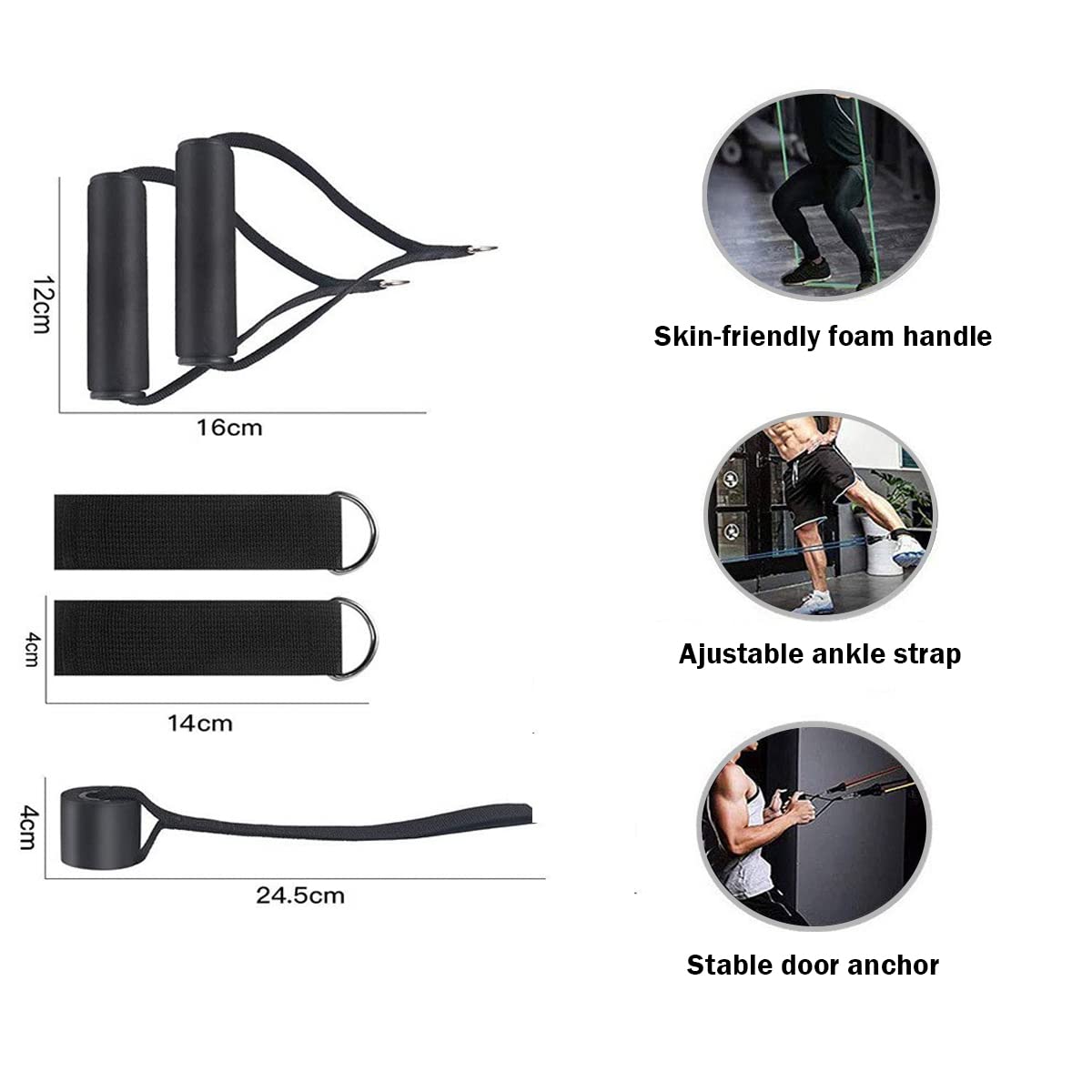 Jatkaa Resistance Bands Set, Workout Bands for Men and Women with Handles, Door Anchor, Ankle Straps, Exercise Bands for Muscle Training, Physical Therapy, Shape Body
