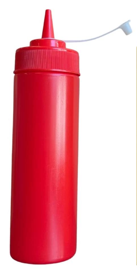 Ketchup and Mustard Squeeze Bottle Dispenser Set 12-Ounce Each For BBQ, Picnics and Home Use - With Caps
