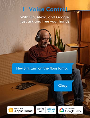 meross Smart Power Strip Compatible with Apple HomeKit, Siri, Alexa, Google Home and SmartThings, WiFi Surge Protector with 4 AC Outlets, 4 USB Ports and 6ft Extension Cord, Voice and Remote Control