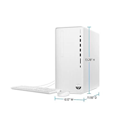 HP Pavilion Business Desktop, 12th Gen Intel 4-Core i3-12100 up to 4.30GHz, 16GB RAM, 1TB PCIe SSD, USB-C, HDMI, VGA, RJ45, WiFi 6, Peripherals, White, Win 11 Pro (Renewed)