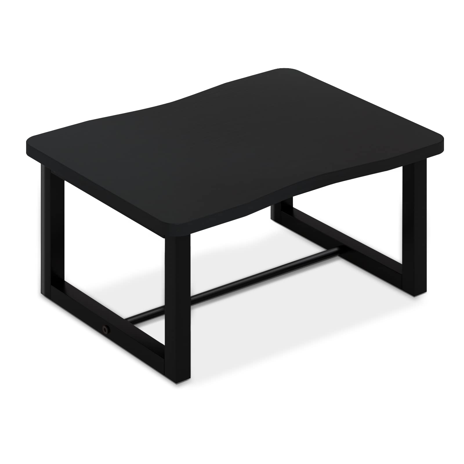 Itsst Wooden Step Stool with 500 Pounds, Wide Bed Step Stool for Adults,Black Wood Step Stool for Kitchen, Bedroom, Living Room, Bathroom