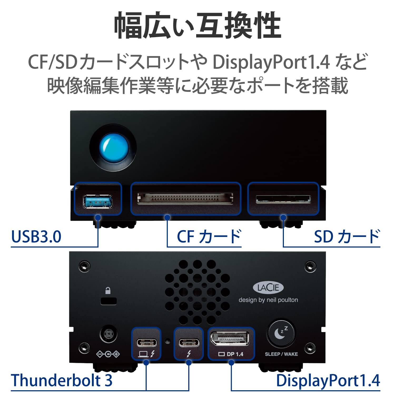 LaCie 1big Dock 18TB External Hard Drive HDD Docking Station β Thunderbolt 3 USB 3.1, 7200 RPM Enterprise Class Drives, for Mac and PC Desktop, Data Redundancy (STHS18000800)