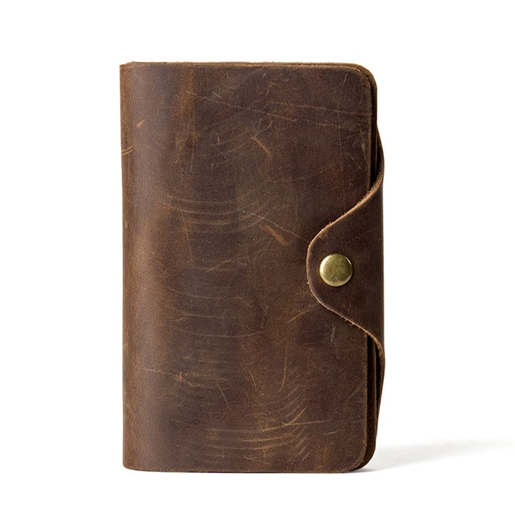 LIUZH Hand-Stitched Leather Retro Purse Men's Long Money Clip Wallet Men's Storage Bag Wallet