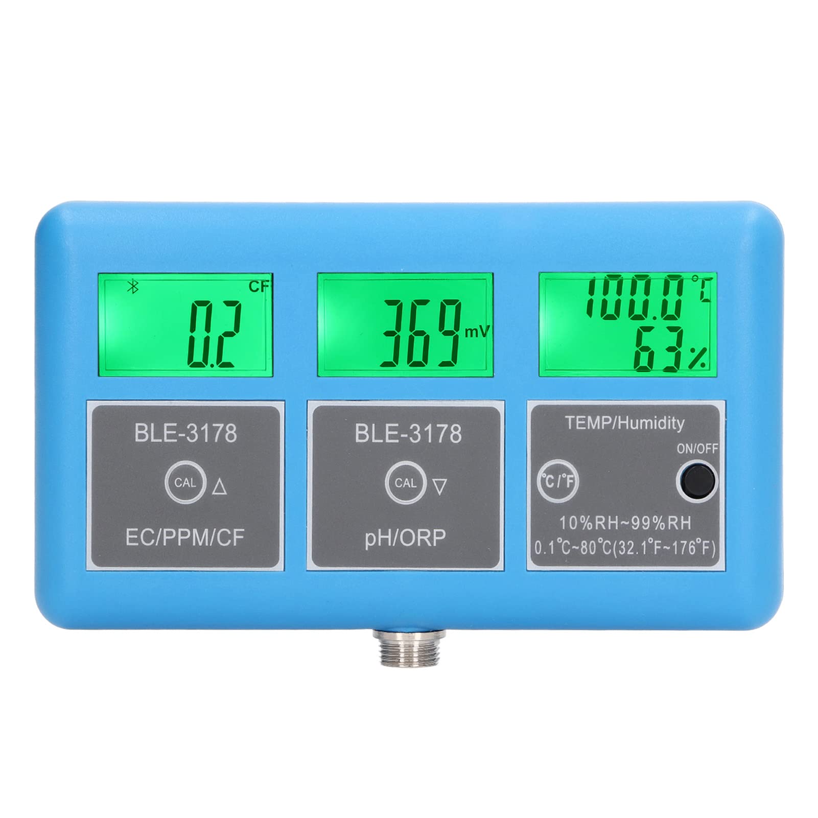 PH Meter, Water Quality Tester 7 in 1 IP67 Buzzer Alarm for Swimming Pools (US Plug 110V)