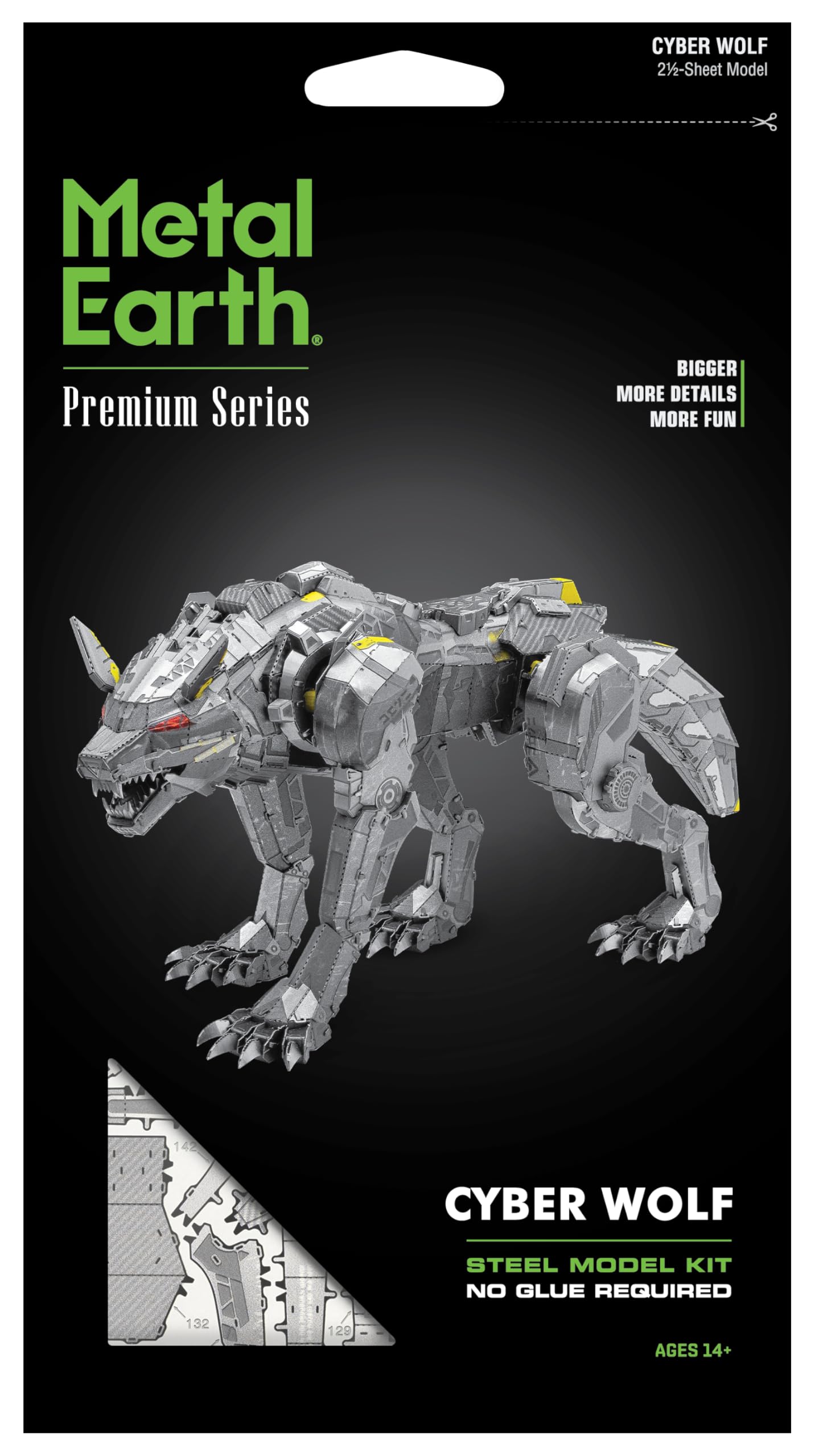 Metal Earth Premium Series Cyber Wolf 3D Metal Model Kit Fascinations