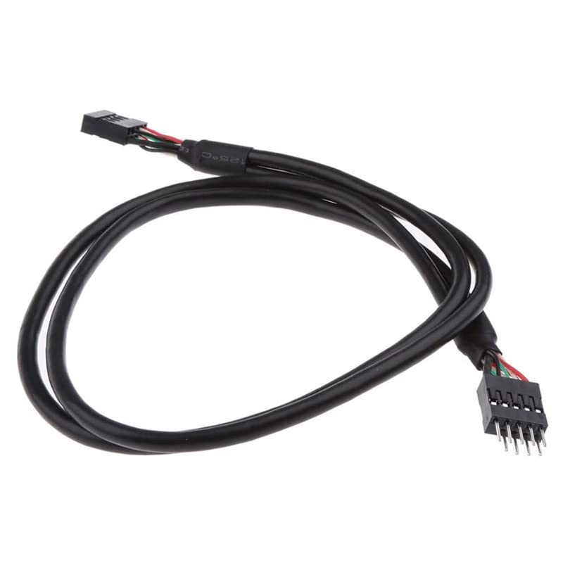 MEIRIYFA USB Header Extension Cable, USB 2.0 9-Pin Male to 9-Pin Female Internal Motherboard Header Cable for USB Ports, Expansion Cards and Motherboard Ports 20.3 inches(2 Pack