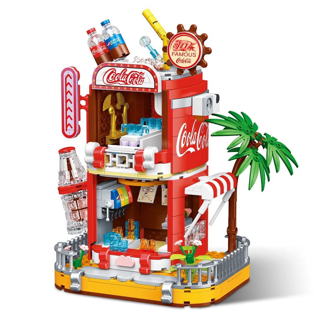 KKXX Micro Building Blocks Kits Coke House Model Music Box, DIY Modular Street View Model Bricks Toy Set (718 Pieces)
