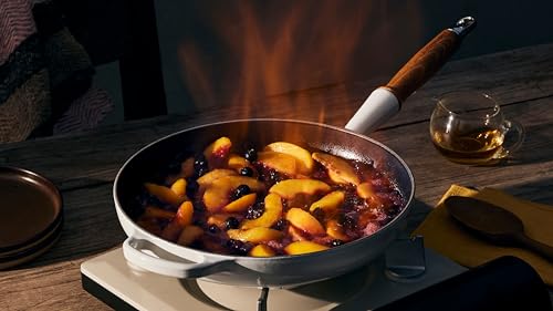 Le Creuset Enameled Cast Iron Alpine Wood Handle Fry Pan, 10.25", Marseille