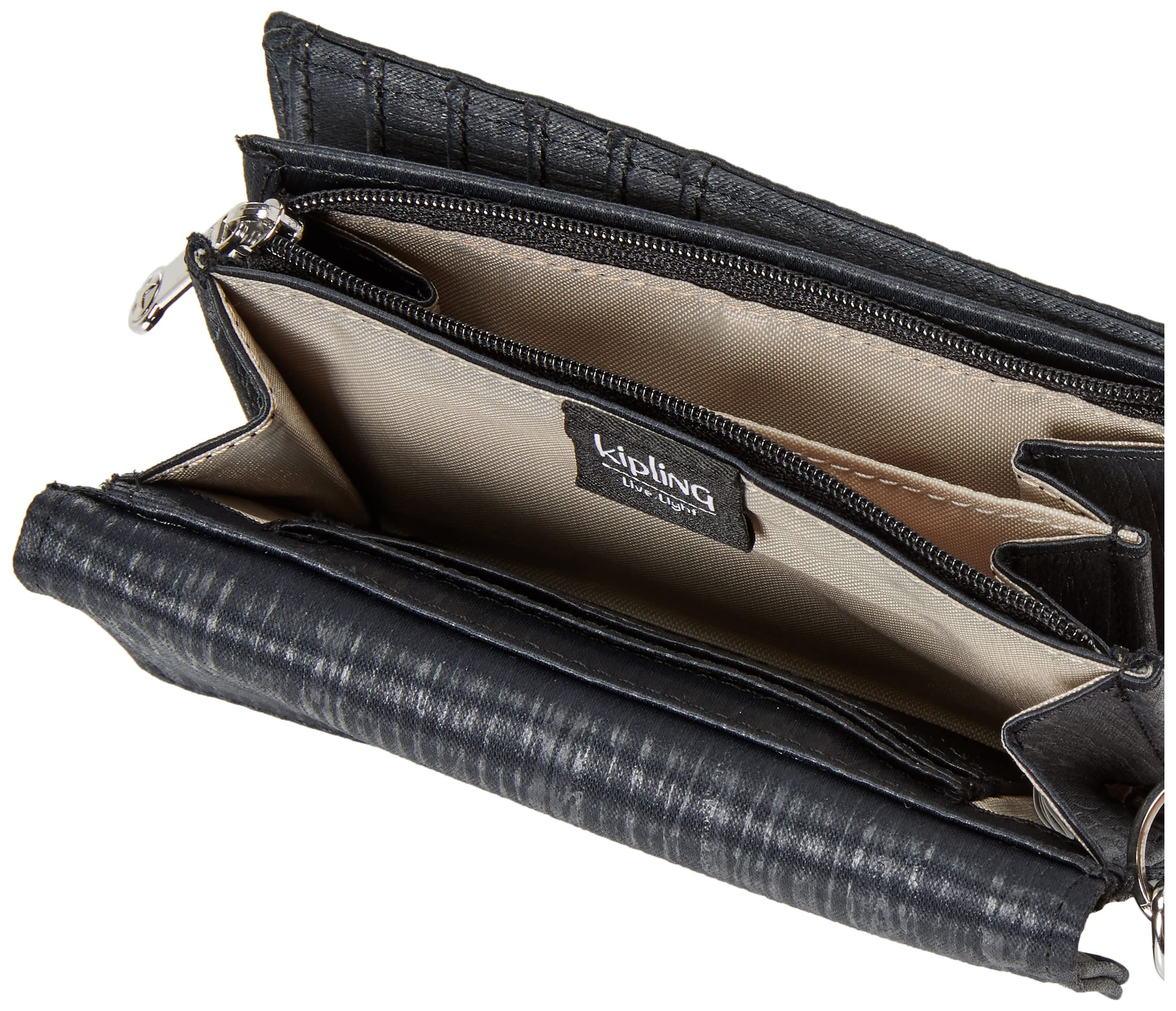 Kipling Womens Women's Pixi Organizer Wallet, Imported Nylon, Medium Wallet, Sparkling Slate, 5.75 L x 4.25 H 1.25 D US