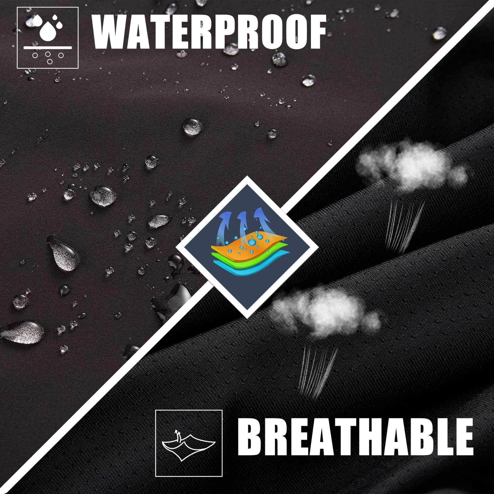 K.E.J. Golf Pants Men Jacket Waterproof Rain Suit Lightweight Raincoat for Hiking Fishing Hunting Camping Travel