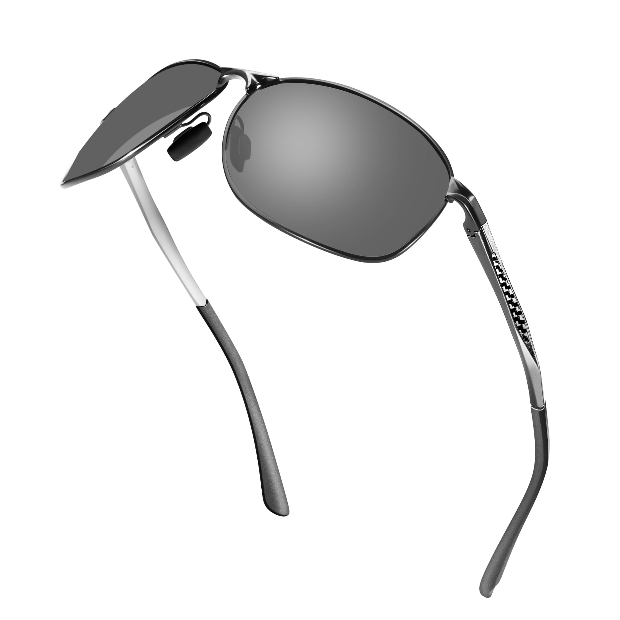LADEESSE Sunglasses - Polarized Sunglasses for Men and Women, With Spring Hinge，Ideal for Sport, UV Protection - Smoke Gray