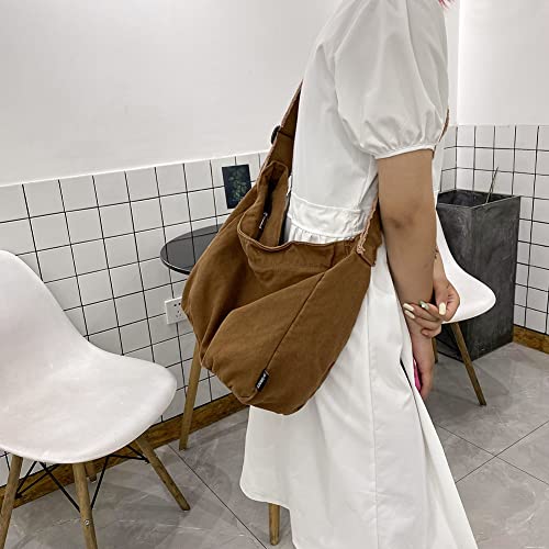 Large Capacity Canvas Shoulder Bags Soft Travel Women Men Crossbody Satchels