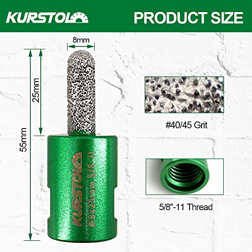 KURSTOL Diamond Mortar Raking Bit - 5/16" x 1" with 58-11 Thread for Brickwork Joint Mortar Removal Masonry,Stone,Concrete Angle Grinder Bit
