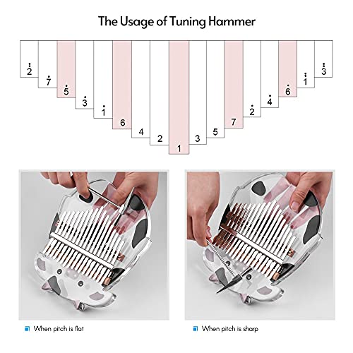 KXDFDC 17 Keys Crystal Kalimba Thumb Piano Cute Acrylic Kalimba with Storage Case Tuning Hammer for Children Adults Beginners
