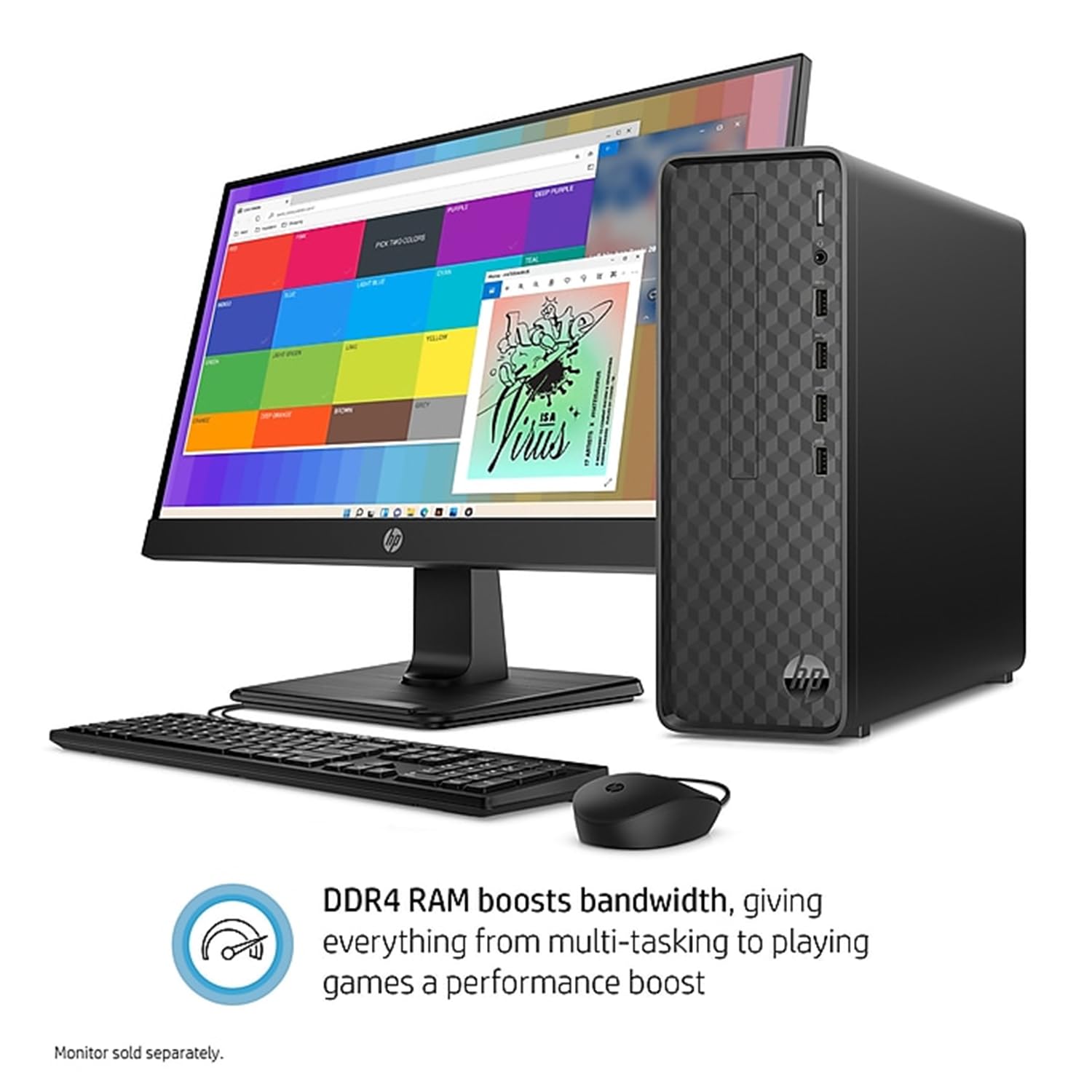 HP 13th Generation Newest Slim Desktop, 13th Gen Intel Core i5-13400, 32GB RAM, 1TB PCIe SSD, VGA, HDMI, Wi-Fi, Wired KB & Mouse, Windows 11 Home, Black