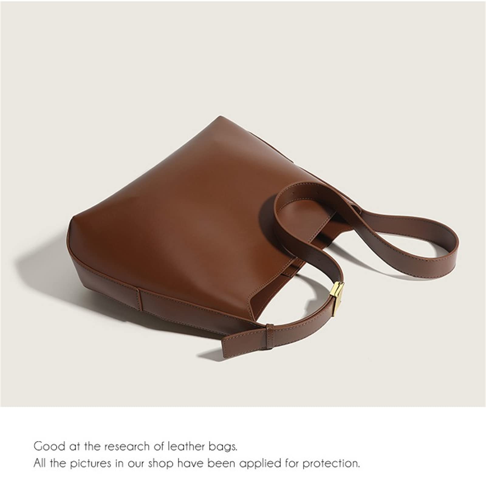 KKP Leather Bucket Tote Bag For Women Medium Hobo Shoulder Purse And Handbags