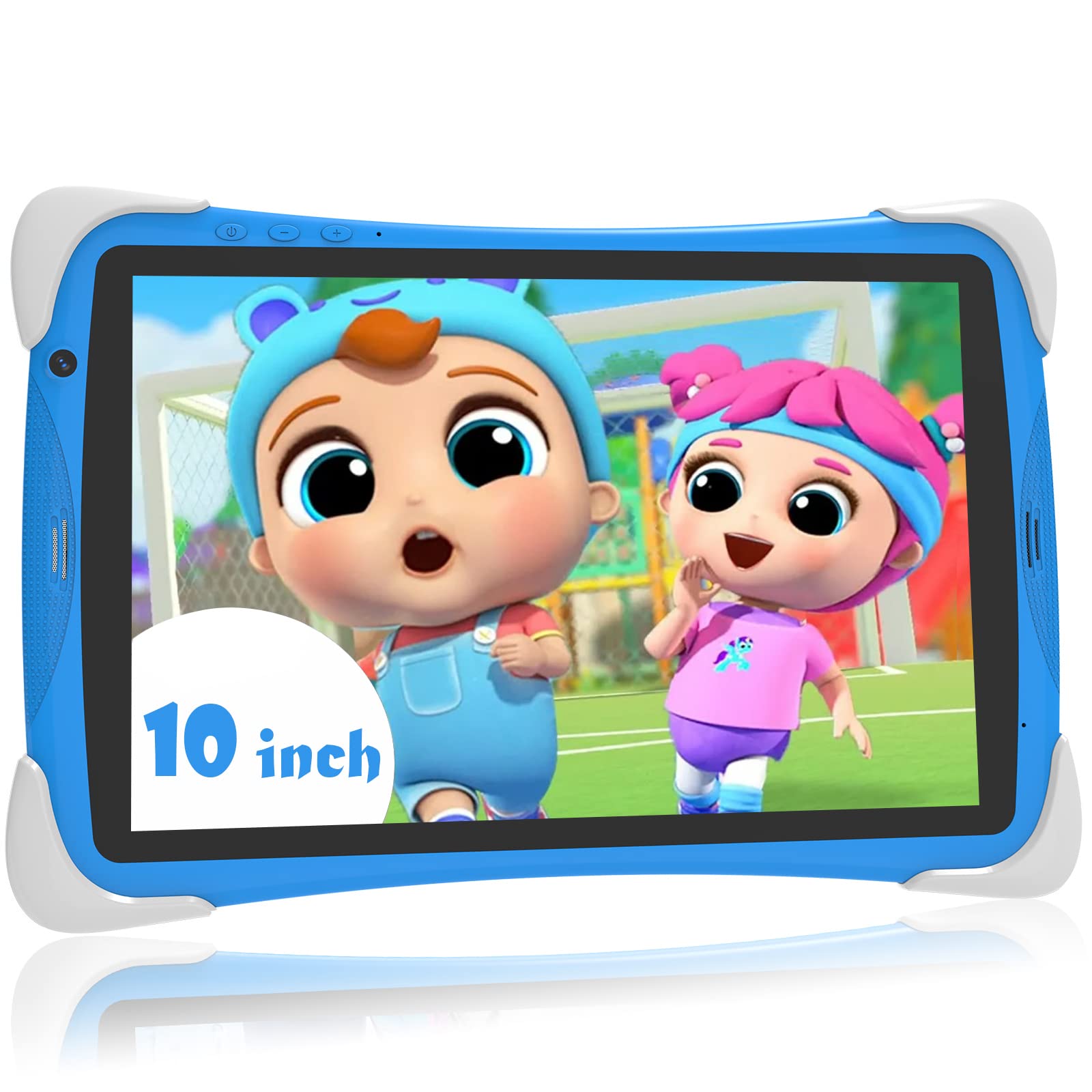 Kids Tablet, 10 Inch Tablet for Kids, Android 12, 2+32GB(SD to 128GB), 1280x800 IPS HD Display, Parental Controls, Kid Contents Educational Tablet, Dual Camera, Shockproof Case with Stand, Blue