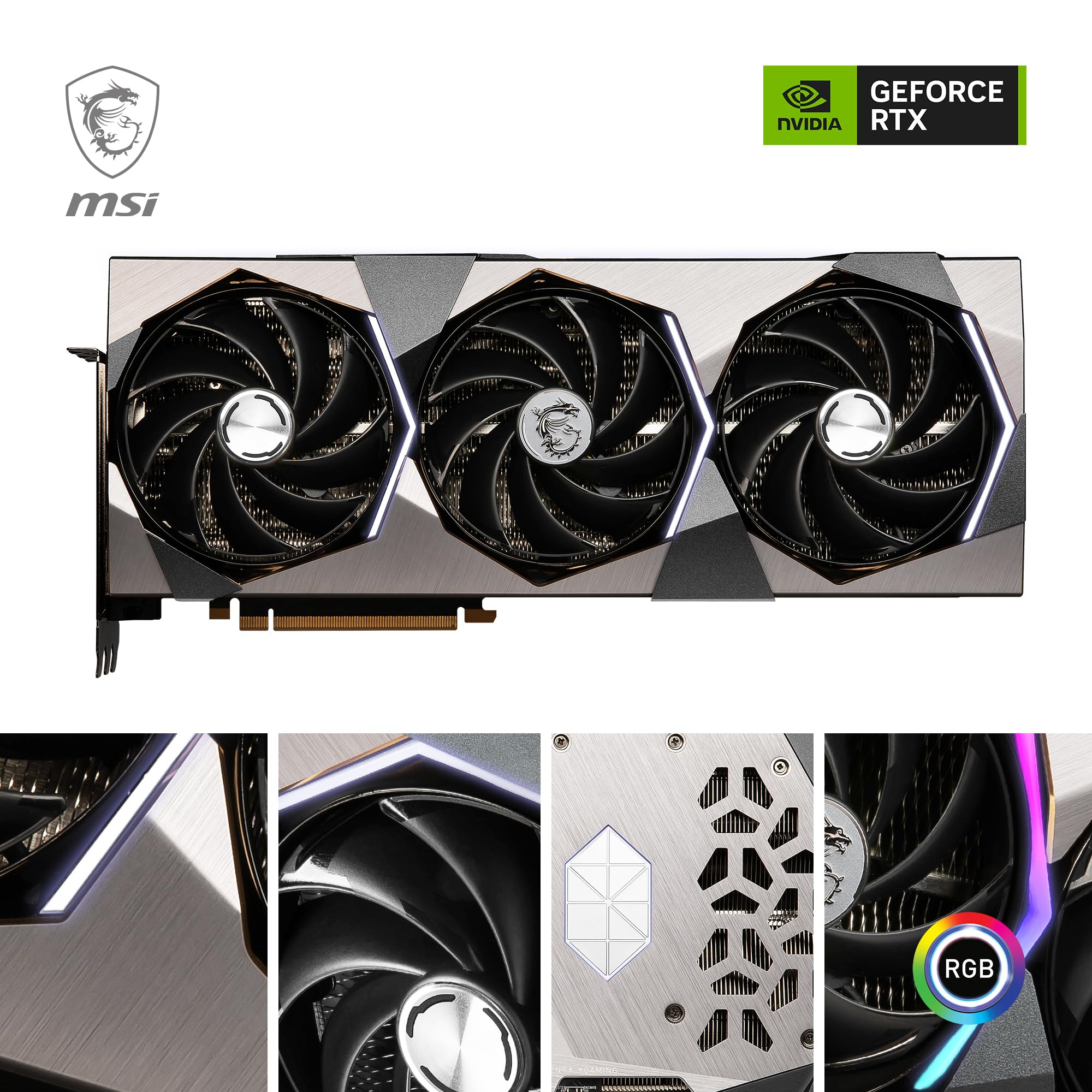 MSI GeForce RTX 4080 16GB SUPRIM X Gaming Graphics Card - 16GB GDDR6X, 2640 MHz, PCI Express Gen 4, 256-bit, 3X DP v 1.4a, HDMI 2.1a (Supports 4K & 8K HDR)