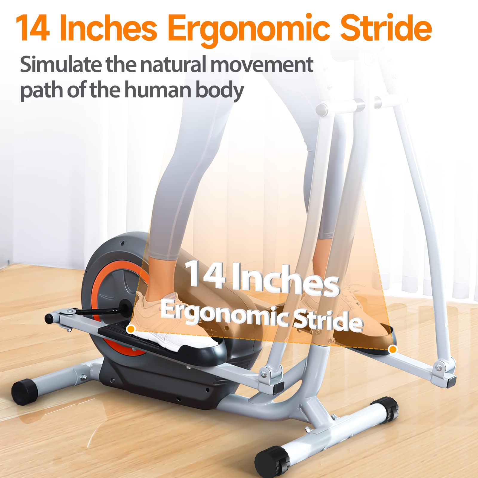 JEEKEE Elliptical Machine, Elliptical Machines for Home Use with 16 Resistance Levels, Hyper-Quiet Magnetic Driving System, Elliptical Exercise Machine with LCD Monitor