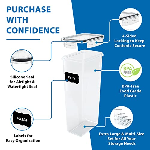 Lifetime Home 32 PACK Airtight Food Storage Containers Set with Lids for Kitchen & Pantry Organization - BPA-Free for Cereal, Pasta, Rice, Vegetables, Fruits & Flour - FREE Markers and Labels