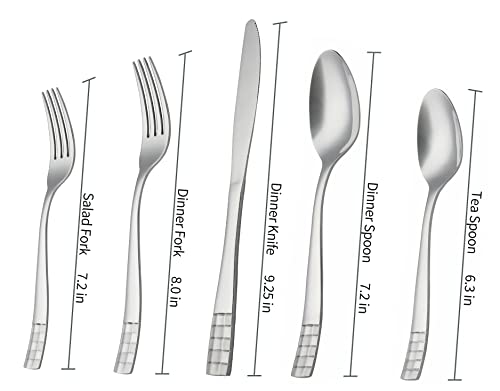KOOMADE CHECKERS Silverware Set for 8, 40-Piece Stainless Steel Silverware with Forks/Knives/Spoons/Teaspoons, Dishwasher Safe Flatware for Home Use