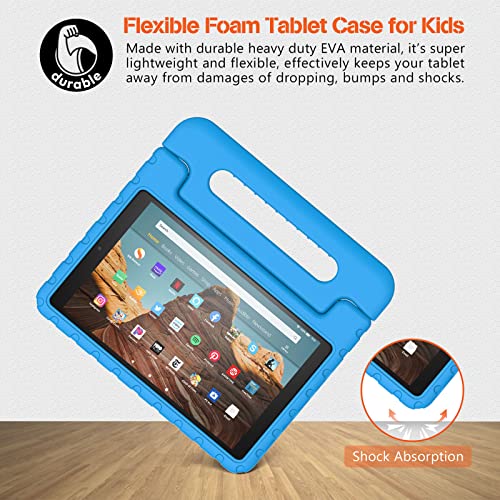 Merocab Kids Case for Fire HD 10 2019/2017/2015 Releases, HD 10 5th/7th/9th Gen Cover Shockproof Kid-Proof Flexible Durable Foam Cover with Handle Stand for Fire HD 10 2015/2017/2019 Releases