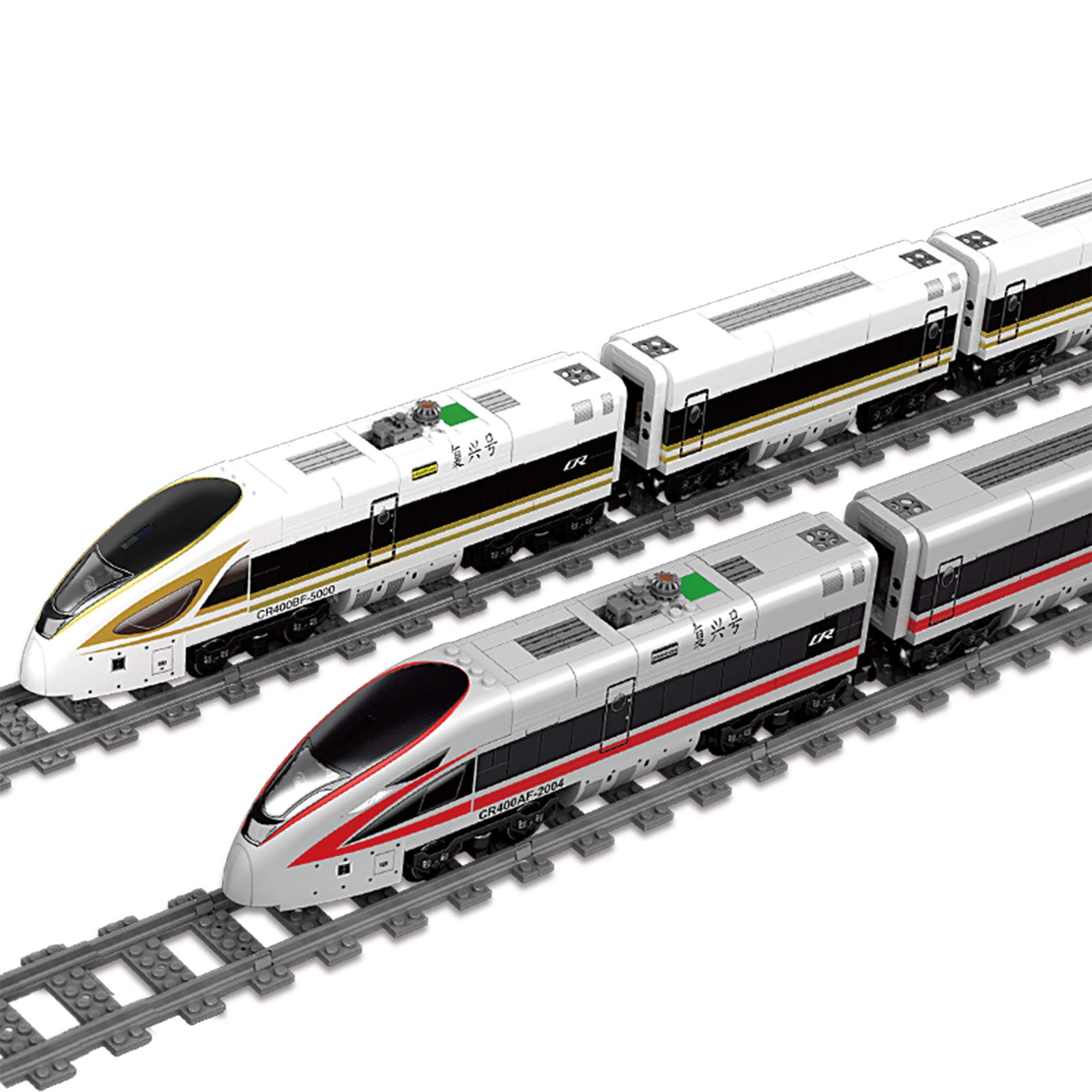 LOADS Technic Train, City Passenger Train Building Set with Railway Tracks, LED Lights and 5 Mini Figures, Locomotive Train Toy for Kids Compatible with Lego (647 Pcs)