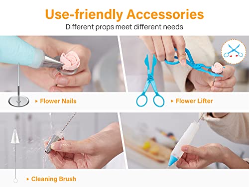 Kootek 42pcs Piping Bags and Tips Set, Cake Decorating Supplies Kits for Baking with 30 Numbered Frosting Icing Tips, 2 Reusable Pastry Bags, Easy Carry Storage Box and Other Baking Tools