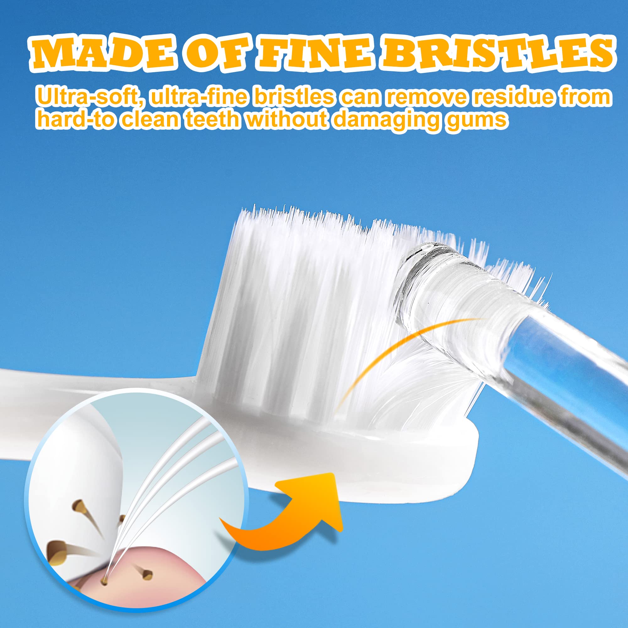 Kiuimi Kids Toothbrush 6 Pack, Extra Soft Bristles, BPA Free Non-Slip Handle Toothbrush Perfect for Sensitive Gums