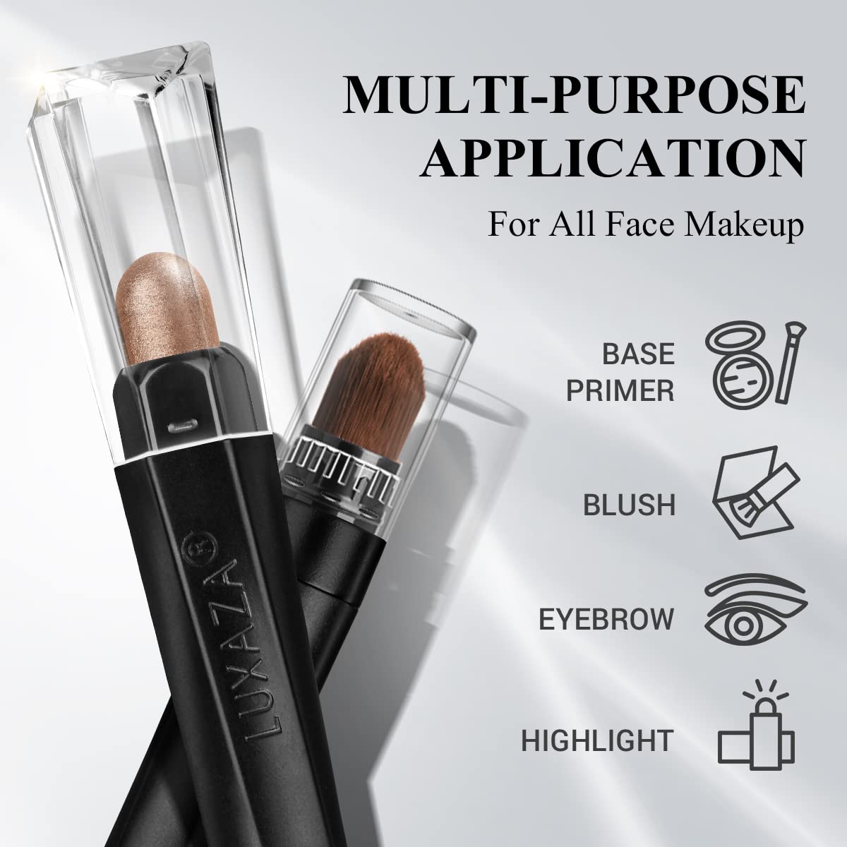 LUXAZA 3PCS Cream Eyeshadow Stick,Matte And Neutral Shimmer Eye shadow Pencil Crayon Brightener Makeup with Crease-proof Formula,Waterproof & Long Lasting Eye Shadow And Eyeliner Pen Sets,Peach Set