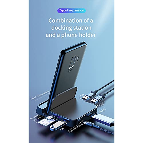 n/a 7 in 1 USB Type C Hub Docking Station USB-C to HDMI USB 3.0 HUB SD TF Card PD Adapter