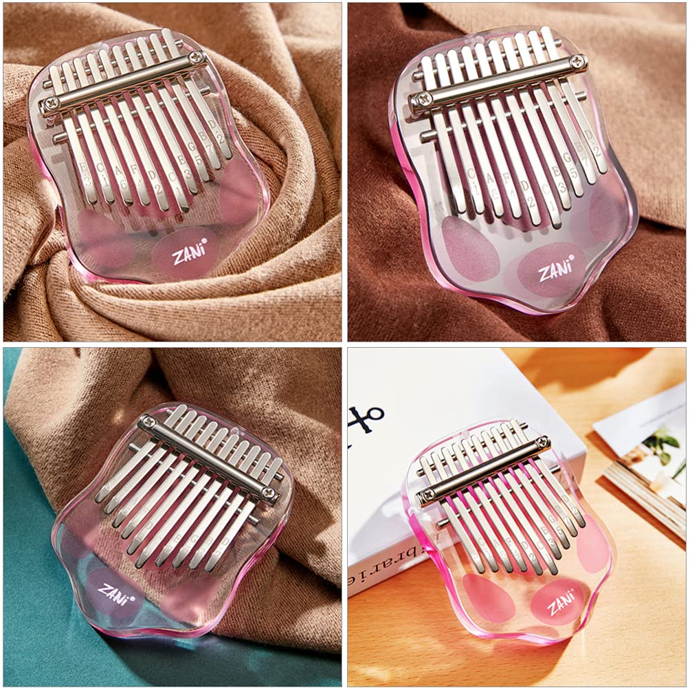 Kalimba 10 Keys Thumb Piano Acrylic Mbira Finger Piano with Tuning Hammer Musical Instruments for Beginners FARUTA
