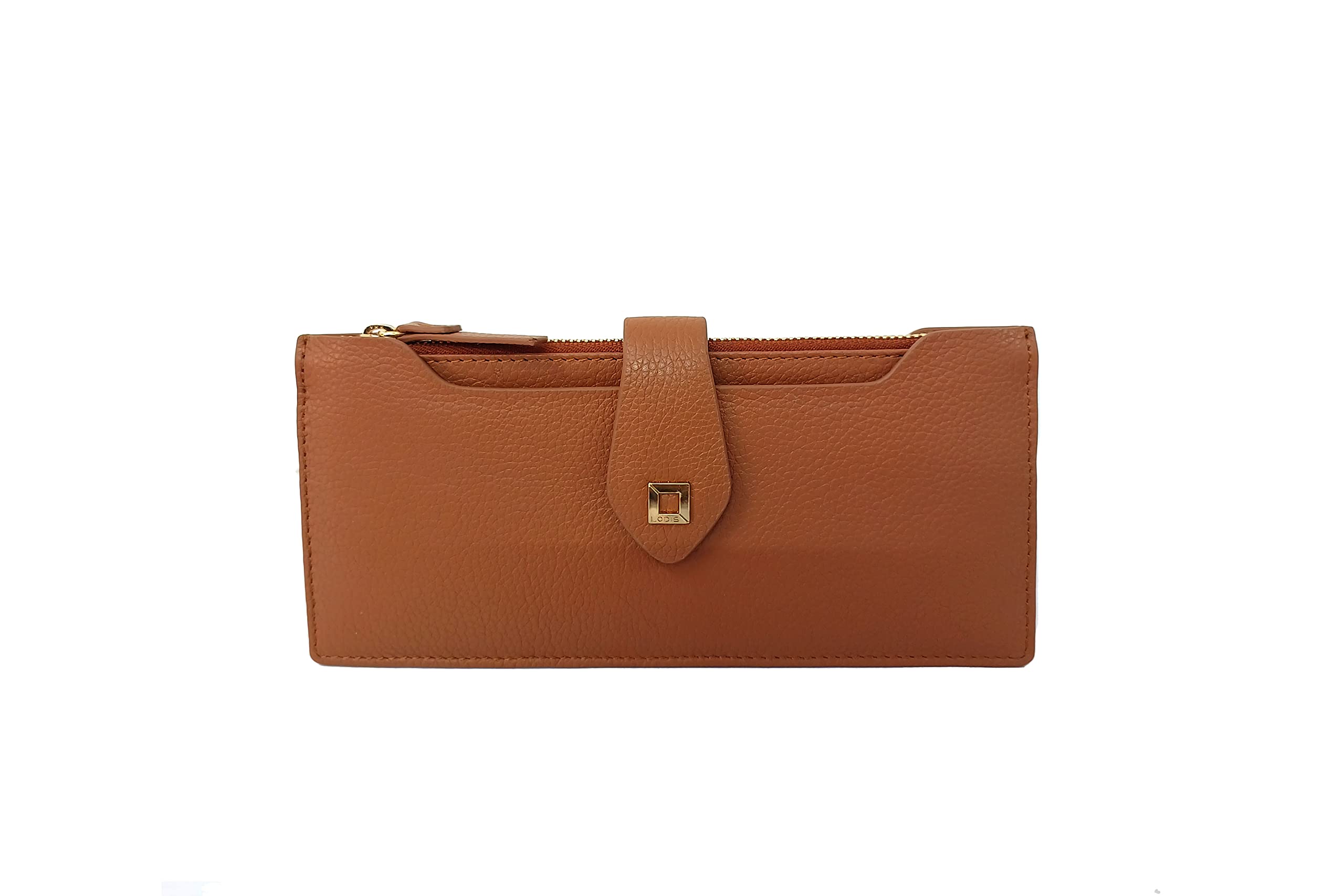 Lodis Women's Blair Sandy Pouch Wallet, Smooth Slim Leather Wallet, Handbag, Trumble (Chestnut)