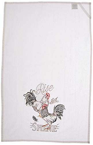 Kay Dee Designs Farmer's Market Rooster Embroidered Flour Sack Kitchen Towel, 17.5" x 28", Various