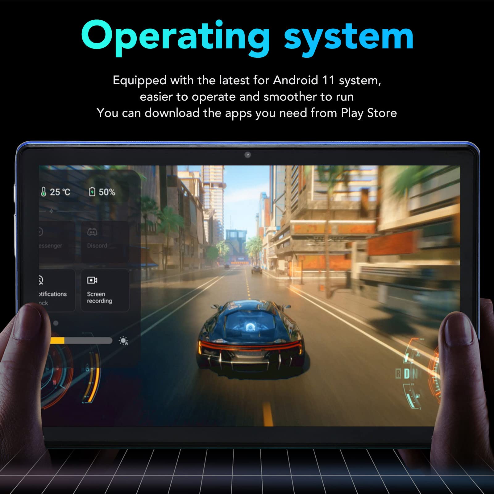 HEEPDD HD Tablet, Micro Edge 8GB RAM 128GB ROM Gaming Tablet Octa Core CPU 10.1 IPS Dual Camera (US Plug)