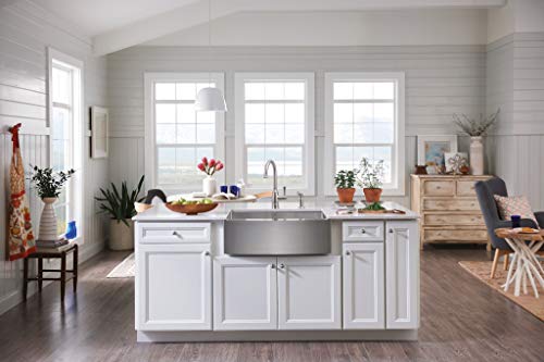 Moen G18121 1800 Series 30-Inch X 21-Inch Stainless Steel 18 Gauge Single Bowl Farmhouse Kitchen Sink