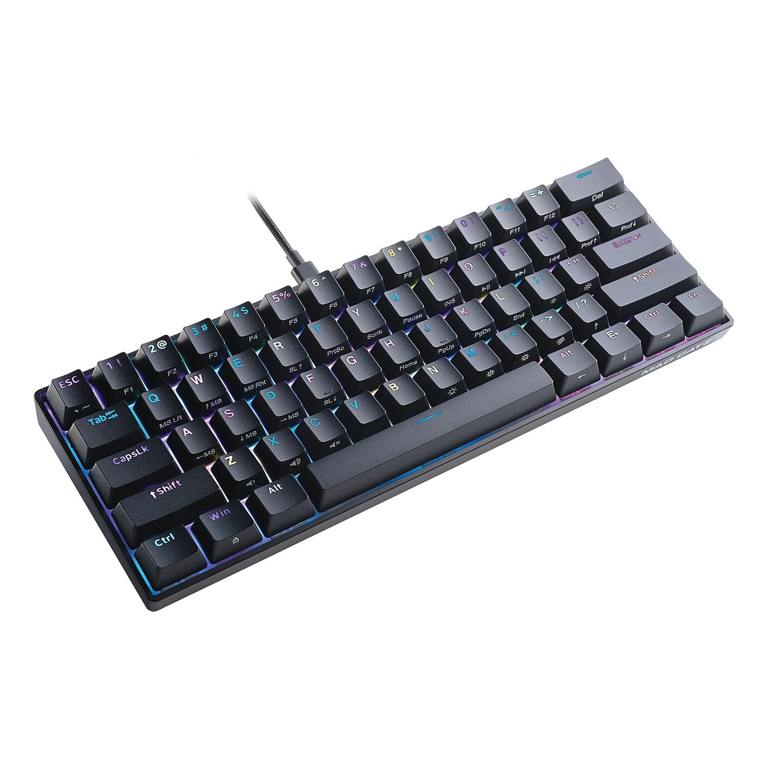 Mad Catz S.T.R.I.K.E. 6 RGB Mechanical Wired Gaming Keyboard Compact 60% Form Factor